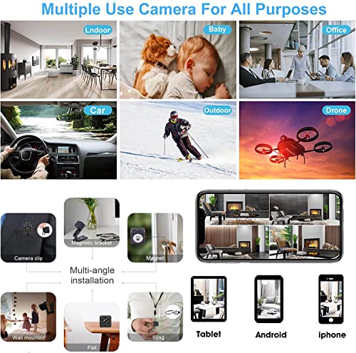 Jukllezan Mini Spy Camera Wireless WiFi Hidden Camera 1080P Full Hidden Cameras with Night Vision and Motion Detection Security Nanny Camera for Outdoor Home Office (2)