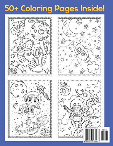 space coloring book for kids ages 4-8: 50+ Beautiful Pages to Color with Astronauts, Planets, Aliens, Spaceship, Rockets and More Inside!