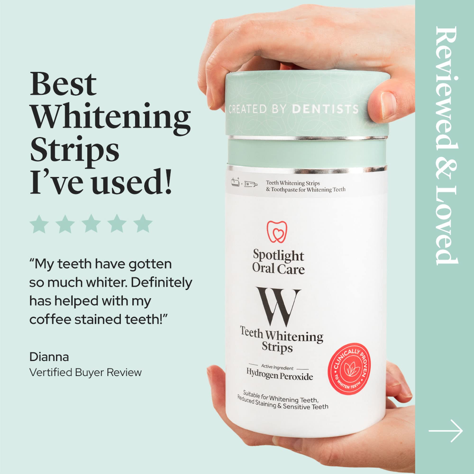 Spotlight Oral Care Teeth Whitening Strips | Gently Whitens Teeth Gradually & Safely (Whitening Strips)