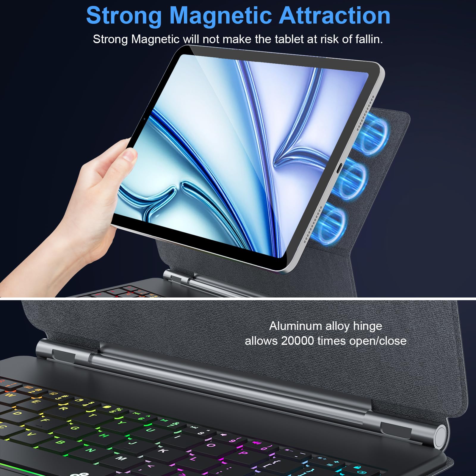 ALIWLHOF for iPad Air 11 inch Case with Keyboard(M2) 2024& iPad Pro 11 inch (1st/2nd/3rd/4th Generation)，Magic-Style Magnetic Keyboard Case with Multi-Touch Trackpad Keyboard Case for iPad
