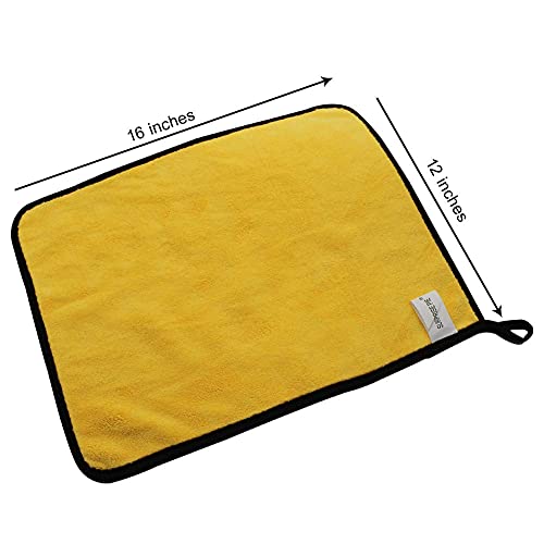 SURPRISE PIE Ultimate Microfiber Cleaning Cloth - Car Drying Towel 16x12 Inches - Scratch-Free, Lint-Free, and Super Absorbent for Drying, Detailing, Polishing, and Buffing - Machine Washable