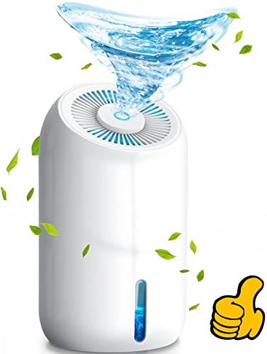 Dehumidifier - 31oz(900ml) 【40dB Ultra Quiet】 Small Dehumidifiers Up to 215 Sq ft with 【Overflow Protection】, 【Portable Mini Dehumidifiers】 for Home Bedroom Bathroom Basement Closet RV