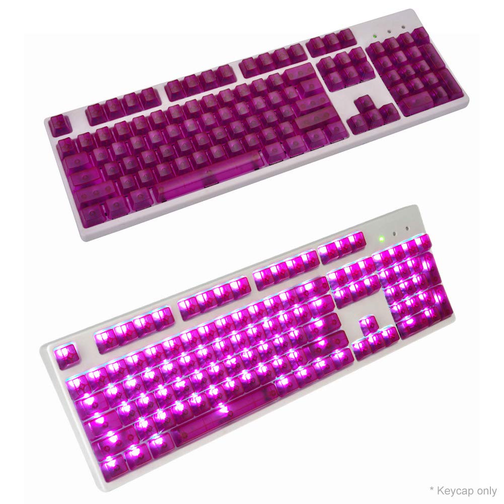 MOHALIKO 104 PBT Keycaps Set, Universal Stylish Clear Mechanical Keyboard Key Caps Replacement for Mechanical Gaming Keyboard Clear