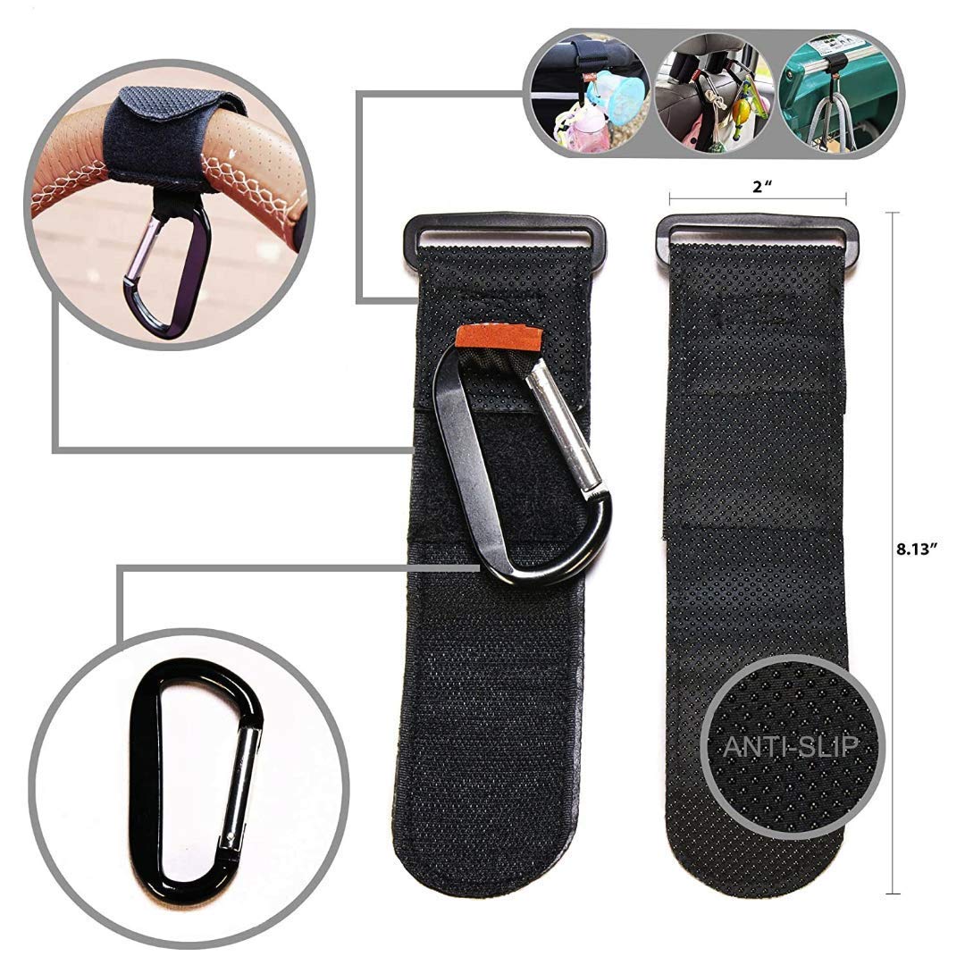 SILLY MONKEY Improved Design Umbrella Holder and Bonus Stroller Hook - Adjustable Parasol Clamp Mount for Stroller, Wheelchair, Rollator, Bike, Pram Sunshade - Complete with Non-Slip Multipurpose Clip