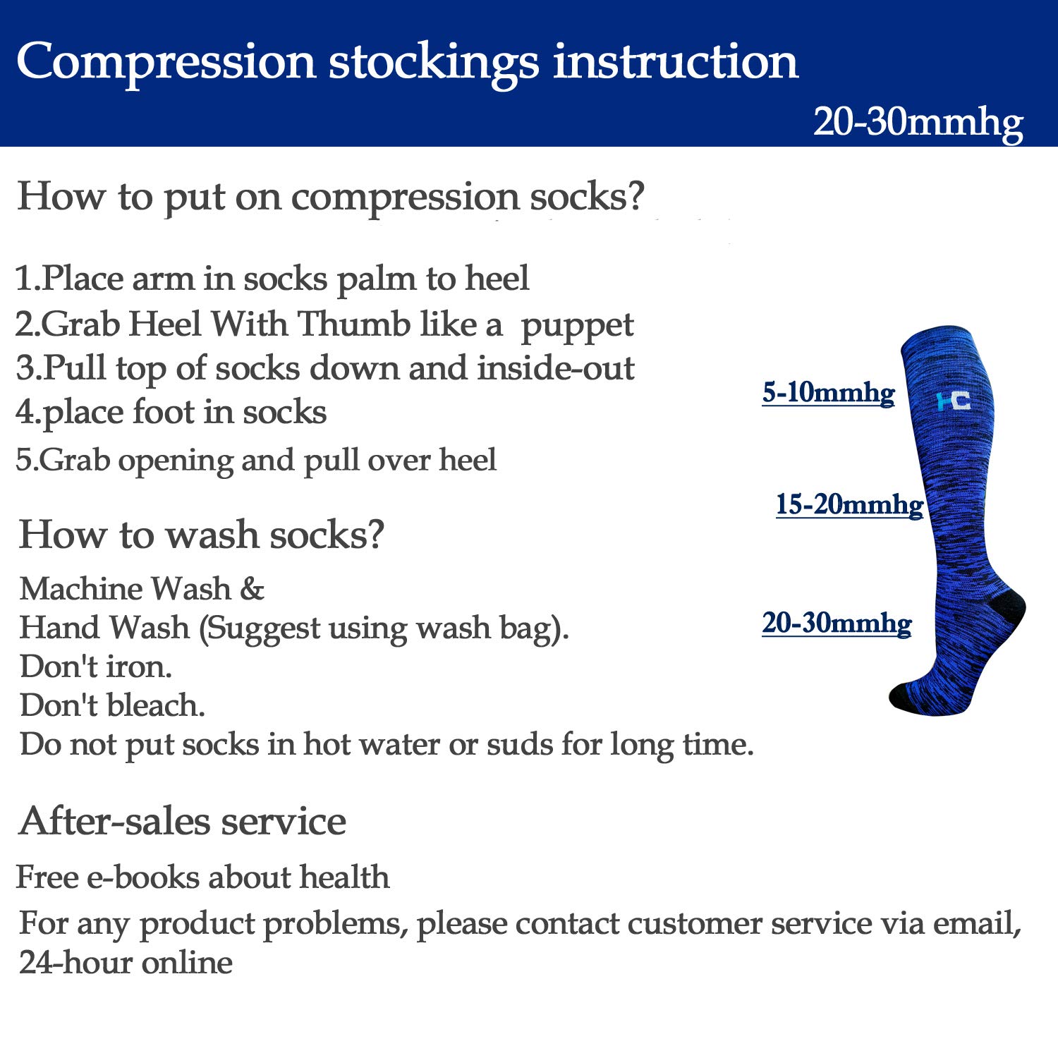 6 Pairs Graduated Compression Socks for Women&Men 20-30mmhg Knee High Socks Travel Hiking Running Stocking(Multicoloured,Small/Medium(US SIZE))