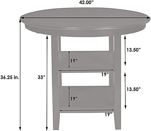 New Classic Furniture Gia 5-Piece Counter Dining Table Set, 42.25-Inch, Gray