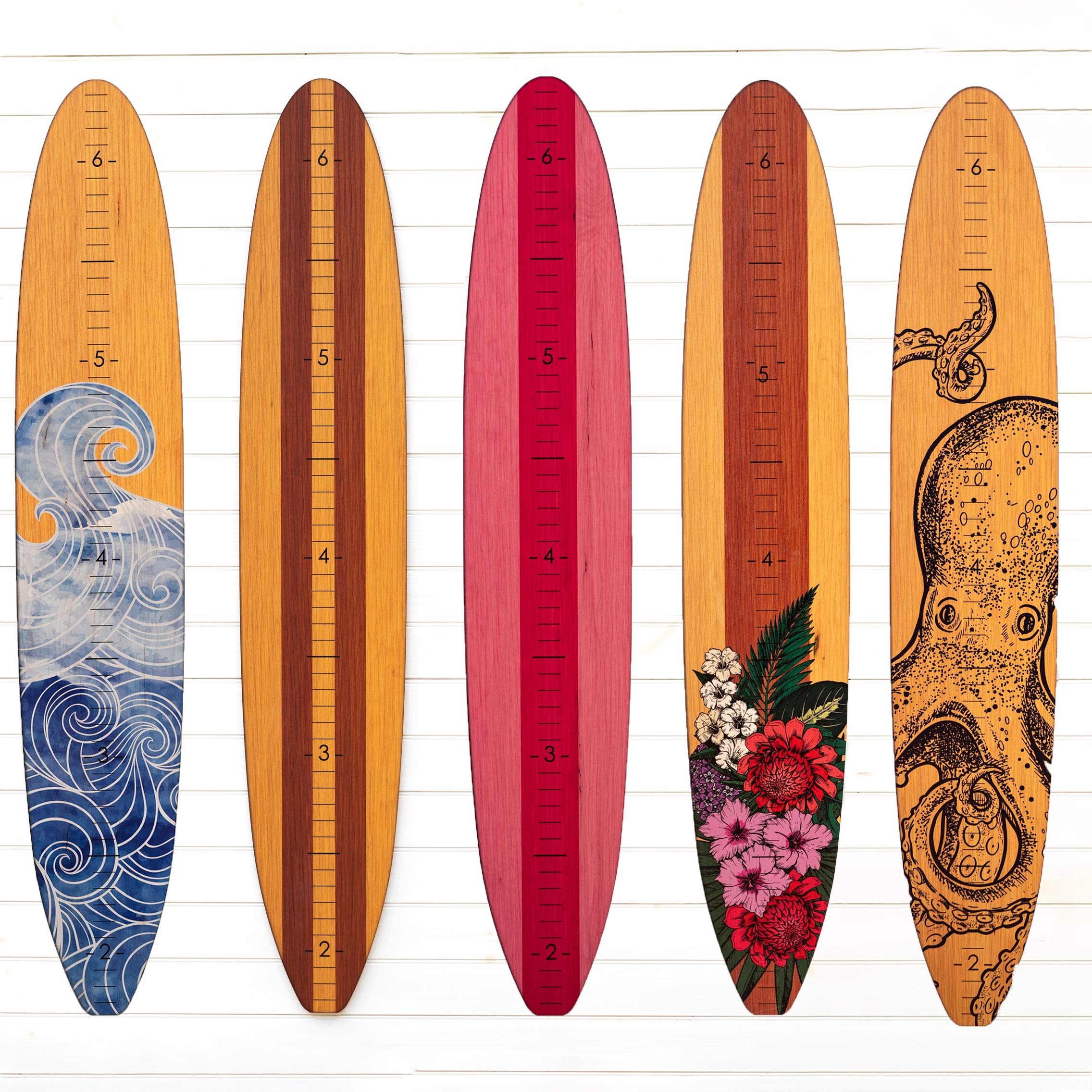 Headwaters Studio Surf Board Growth Chart - Wooden Surfboard Decor, Small Surfboard, Baby Growth Chart for Wall, Grow Chart, Baby Wall Growth Chart, Baby Measuring Board, Grow Chart for Wall Kids