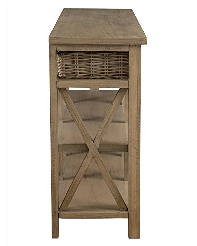 EAST at MAIN Dillman Rectangular Mahogany and Rattan Sideboard, Brown, (56x15x33)