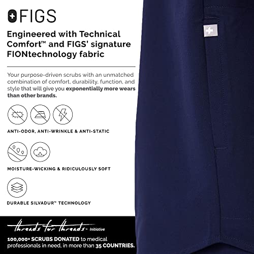 FIGS Rafaela Oversized Scrub Top for Women β Navy Blue, M