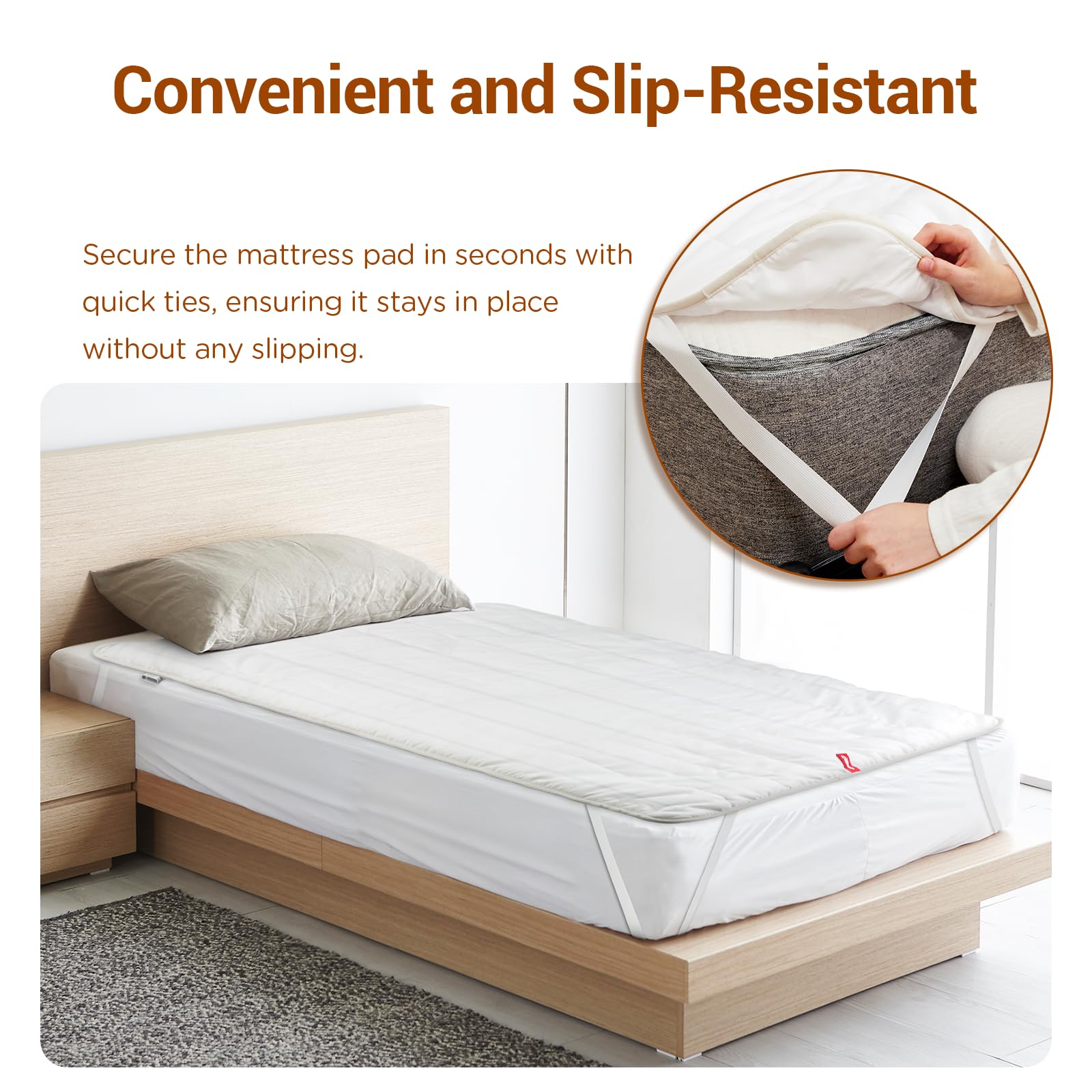 Comfytemp Heated Mattress Pad Twin, Dual Zone Electric Bed Warmer-Upper Body & Foot Temperature Difference Design, Water-Resistant Bed Heater with 12 Heat Settings & Auto-Off, Multi-Mode, Washable