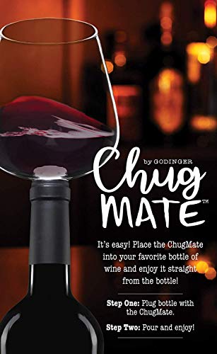 Godinger ChugMate Wine Glass Topper, Goblet to Drink Straight from The Bottle, The Original, 1 Count (Pack of 1), Clear