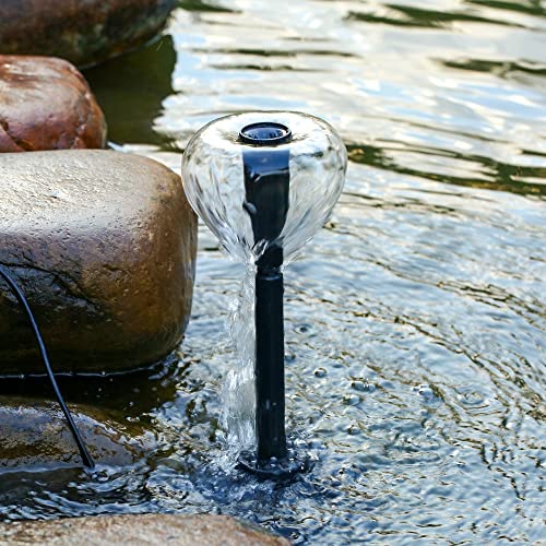 Fountain Pump with Lights Led, 10W 160GPH Submersible Water Pump Fountain for Aquarium Fish Tank Pond Garden Backyard, 600L/H AC 110V