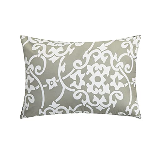 Chic Home Hailee 24 Piece Comforter Set Complete Bed in a Bag Pleated Ruffles and Reversible Print with Sheet Set and Window Treatment, Queen Silver,CS1966-AN