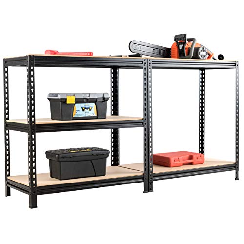 Tangkula 5-Tier Steel Storage Shelves, 73β Heavy Duty Garage Shelf with Adjustable Shelves, Boltless Shelving Unit for Free Combination, Metal Muscle Rack for Home Office Garage (4, Black)