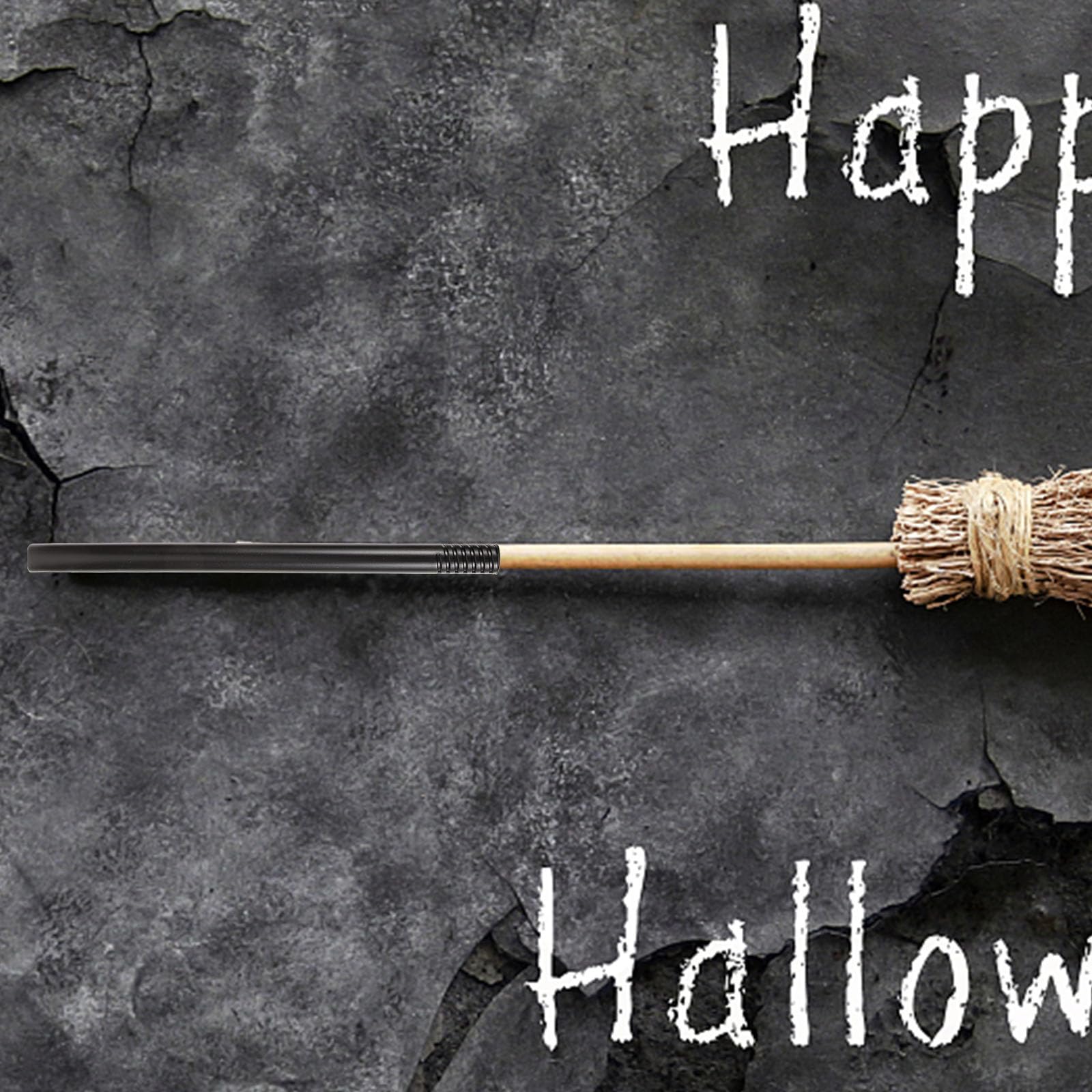 LOGOFUN 4pcs Halloween Witch Broom Sticks Plastic Broom Sticks Witch Broom Replacement Pole for Halloween Cosplay Costume Accessories
