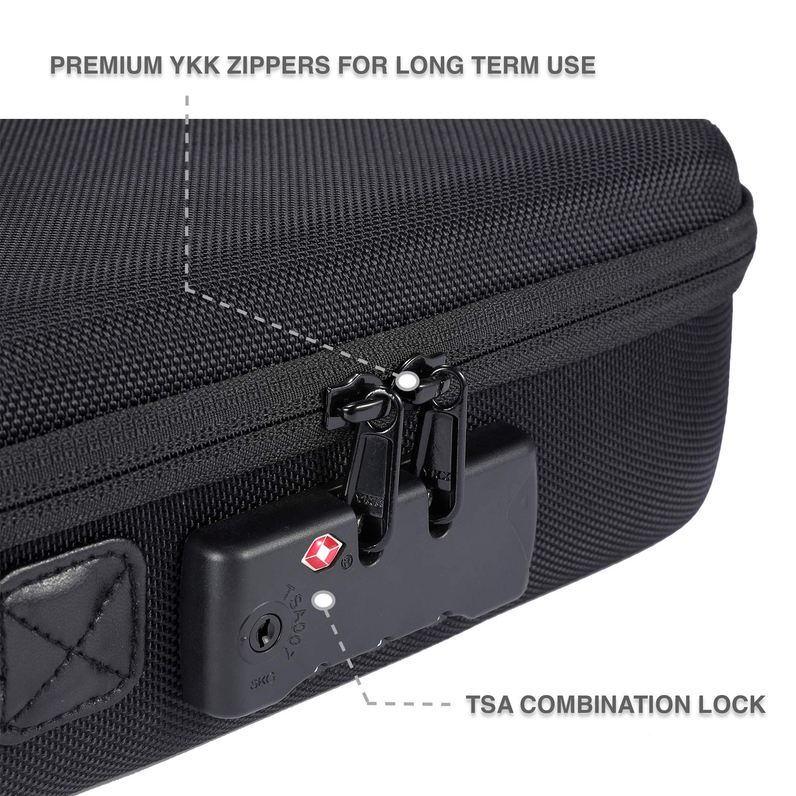 Zadii Hard Shell Locking Carrying Case for 12-14 inch Macbook Pro Macbook Air and iPad Pro, also Compatible with Surface Pro 8/X/7/6/5, Come with Protective Sleeve Bag