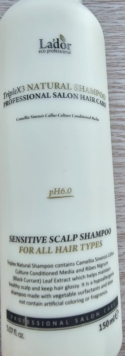 LA'DOR TripleX 3 Deep Cleansing Shampoo for Dry Itchy Sensitive Scalp Dandruff w/Tea Tree Lemon Lavender Sulfate-free Korean Hair Care 10 Fl Oz