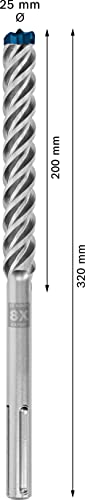 Bosch 1x Expert SDS max-8X Hammer Drill Bit (for Soft Stone, Hard Stone, Ø 25,00 mm, Professional Accessory Rotary Hammer Drill)