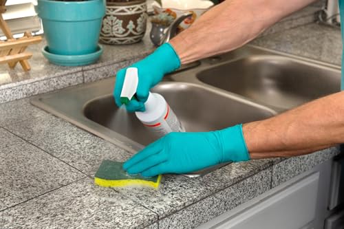 Ansell TouchNTuff 92-600 Nitrile Lightweight Glove with Beaded Cuff, Chemical/Splash Resistance, Powder Free, 4.7mil Thickness, 240mm Length, Size 9, Green (Box of 100)