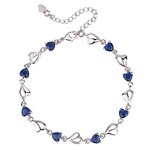 AdjustableSterling Silver Bangle Bracelet, Blue Diamond Bracelet,Sterling Silver Bracelet for Women,Women 925 Sterling Silver Bracelet Double Dragon's Head Cuff Bangle