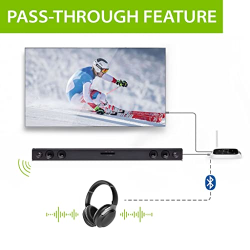 Avantree Oasis B β Bluetooth Transmitter & Receiver for TV with Dual Link Capabilities, Pass-Through Features, and No AudioDelay, Class 1 Long Range, LED Indicator, Optical AUX RCA