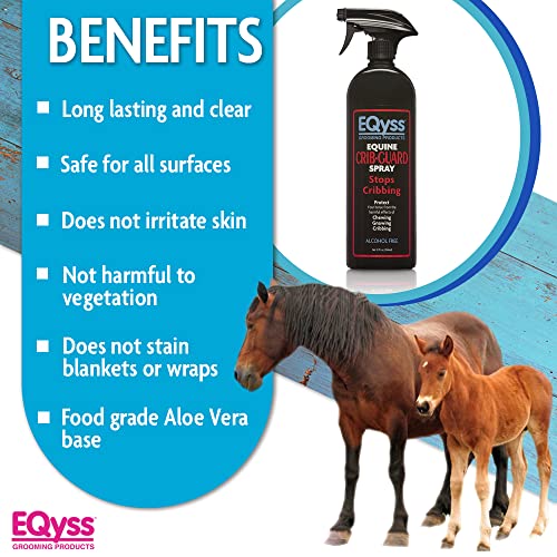 EQyss Crib Guard Equine Spray 32oz - Guaranteed to Stop Your Horse from Chewing and Cribbing