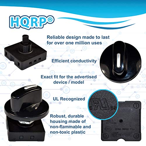 HQRP 4-Position 3-Speed Fan Selector Rotary Switch with Knob 13AMP 120V