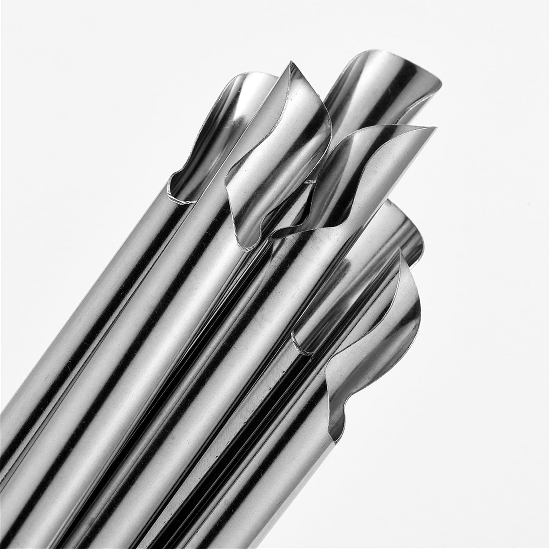 6PCS Reusable Straws Smoothie Drinking Straws 0.5" Wide, Bulckrew Stainless Steel Straw for Milkshake, Smoothies, Ice Cream Sundaes, Frozen Drink with 2 Cleaner-Silver