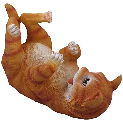 Decorative Tabby Kitty Cat Wine Bottle Holder Sculpture for Whimsical Tabletop Wine Racks and Stands or Animal Statues & Kitten Figurines As Birthday Gifts for Cat Lovers by Home-n-Gifts