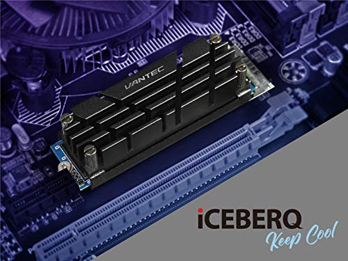 Vantec ICEBERQ M.2 NVMe/SSD Heat Sink with Thermal Pad (HS-NVME150-BK, Black)