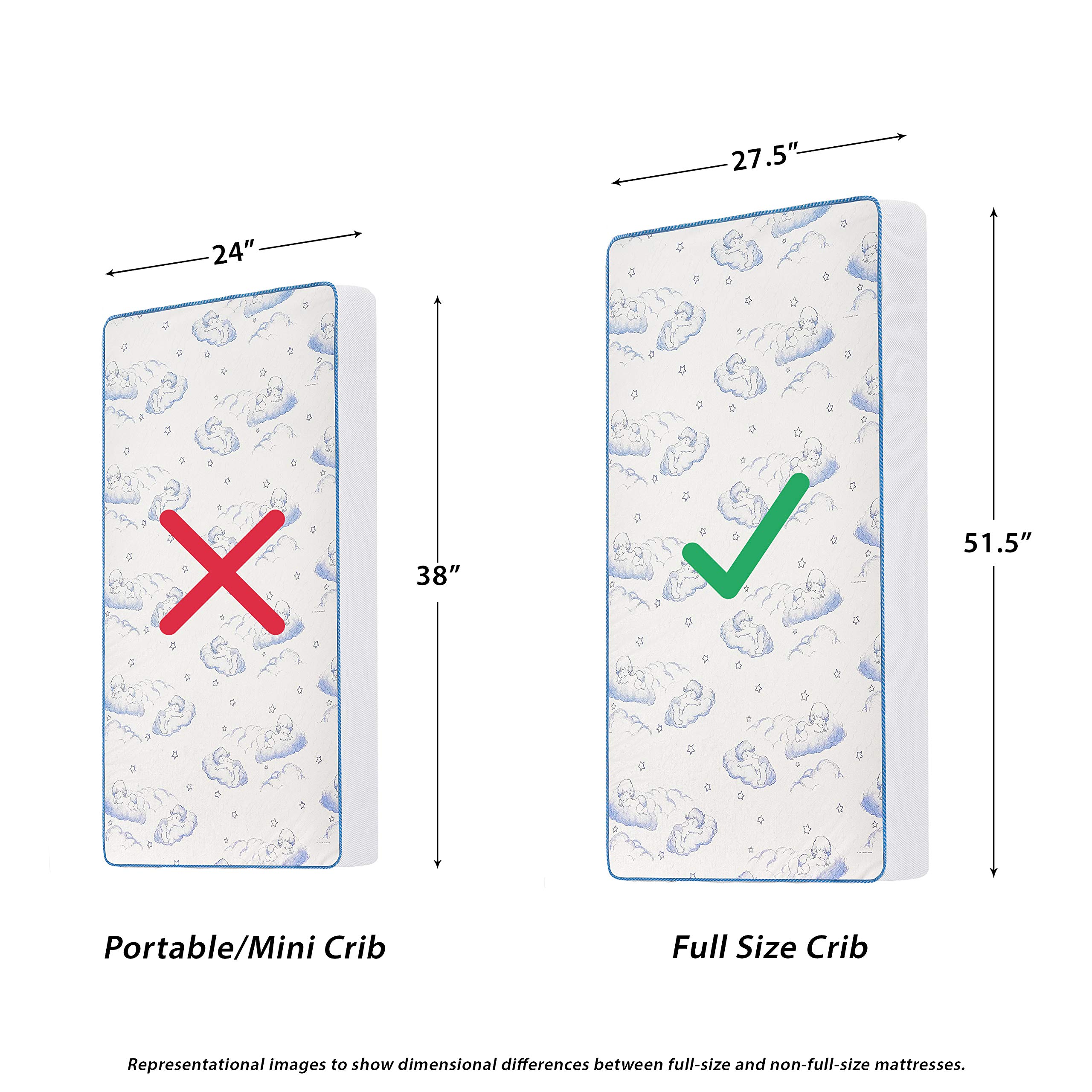 Dream On Me 2-in-1 Breathable 132 Premium Coil Inner Spring Standard Crib and Toddler Mattress, White, 51.5 x 27.5, 17 lb