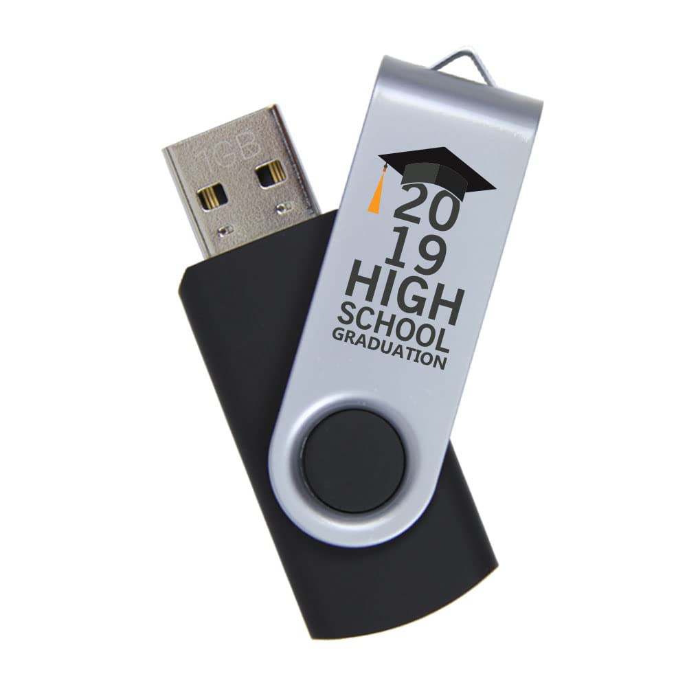 4GB Custom USB Flash Drives Personalized with Your Logo - for Promotional Use - Swivel - Black Body/Silver Clip - 20 Pack