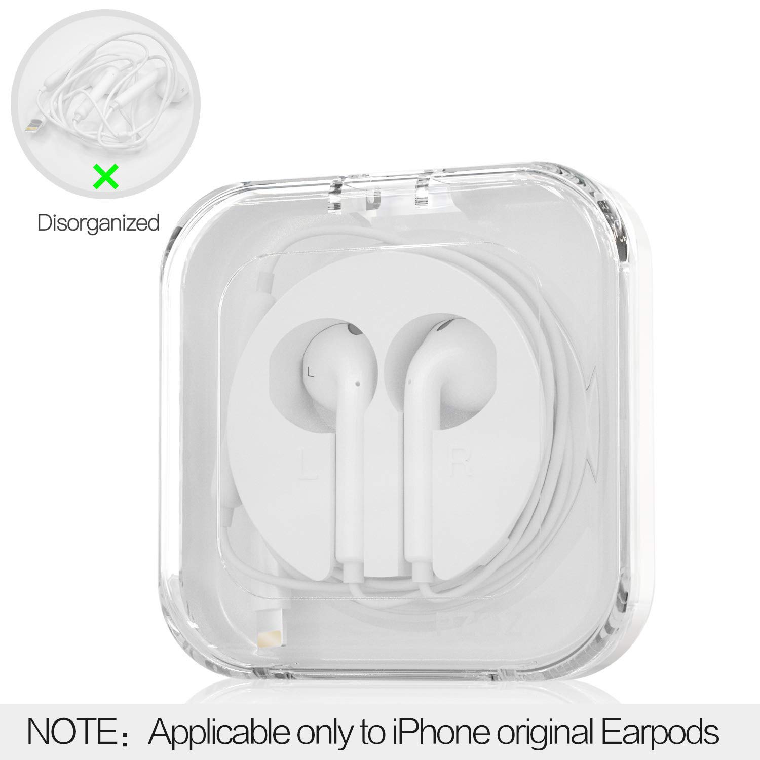 pzoz Earbuds Case Compatible for Apple iPhone/iPad/iPods EarPods, Earphones Cord Organizer Cover Wired Manager Holder Wrap Winder Mini Storage Carrying Cable Management
