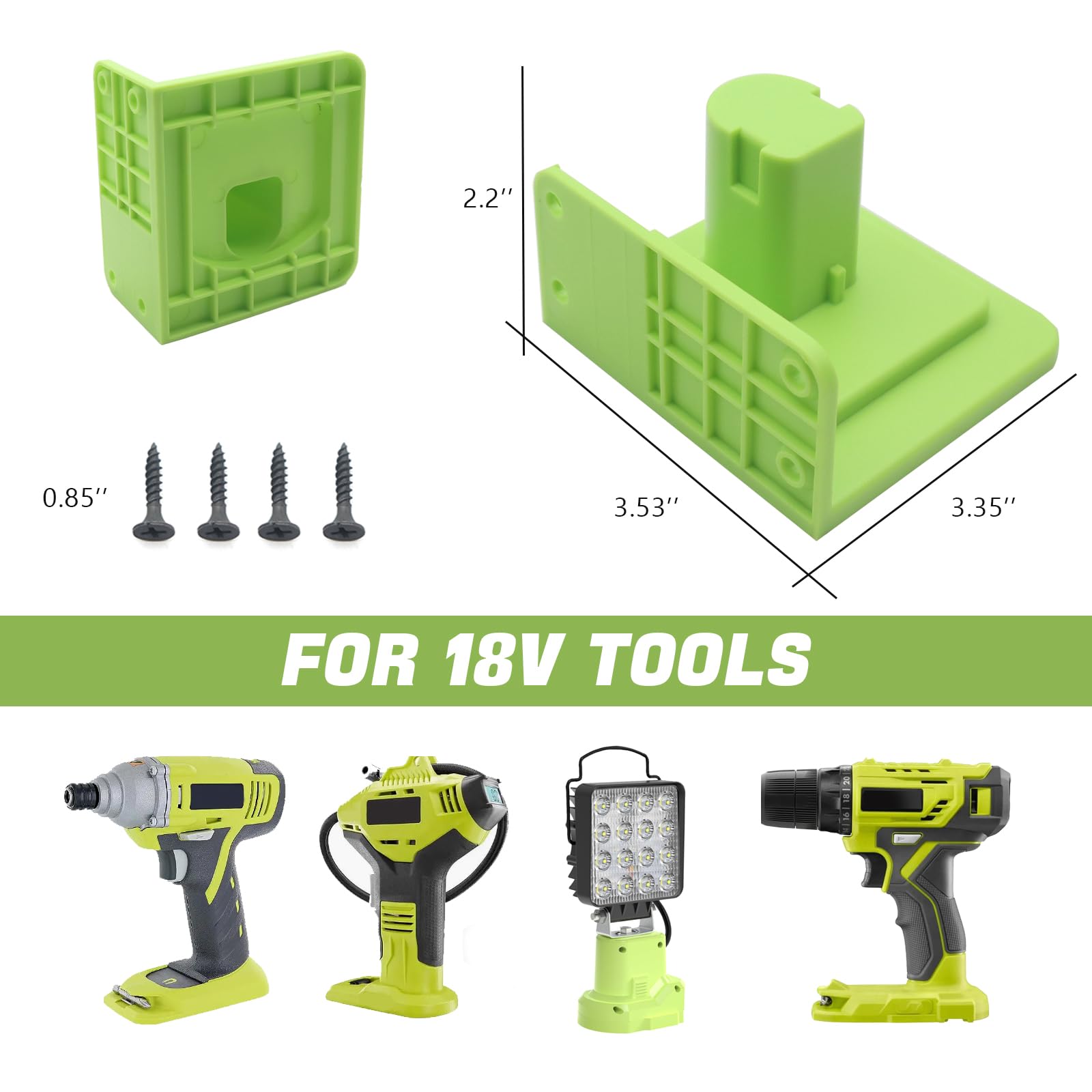 Aernair 5-Pack Tool Holder Organizer Wall Mount Compatible with Ryobi One+ 18v Drill Tools, Durable Link Storage Shelf Tool Hanger