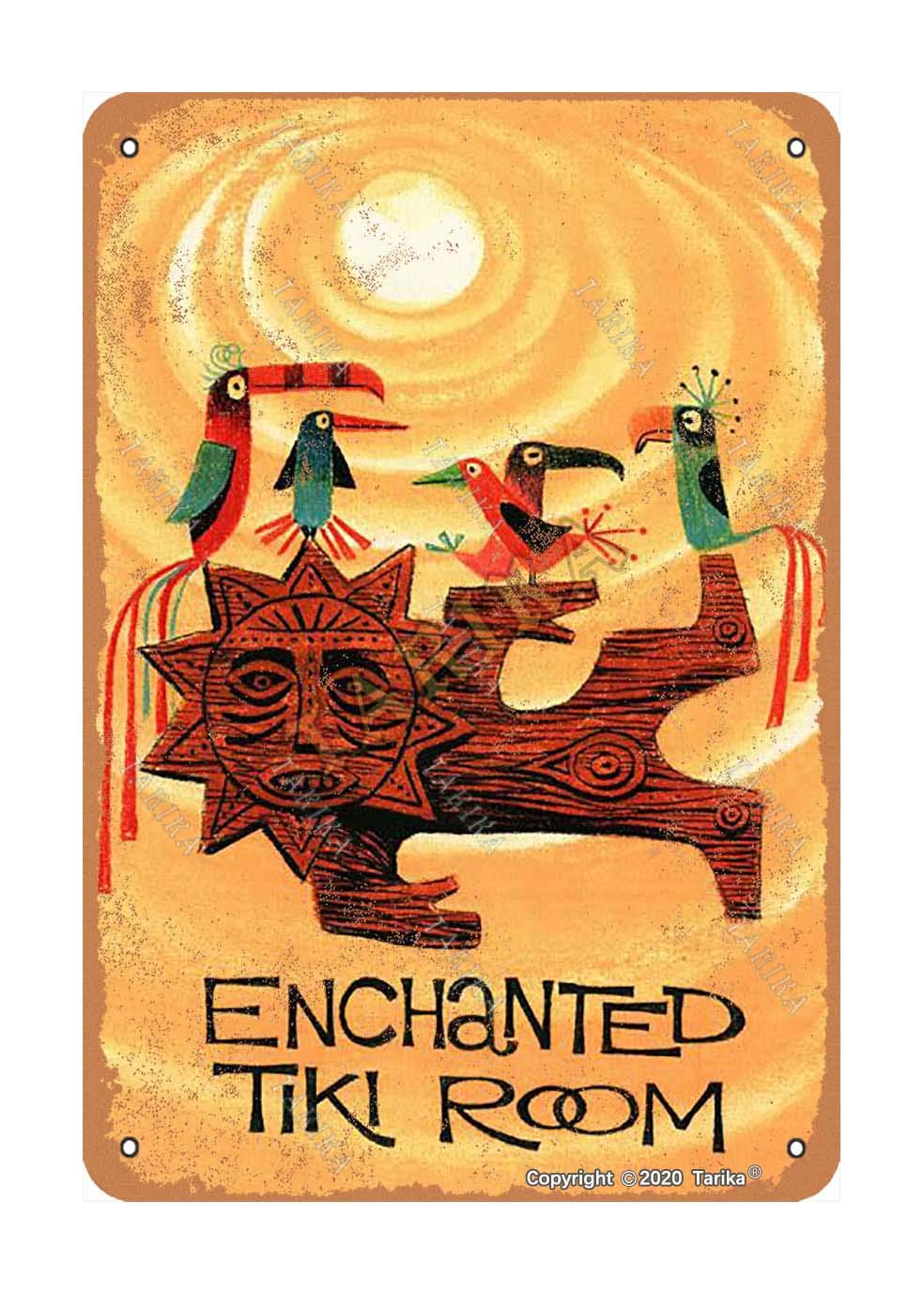 Enchanted Tiki Room Iron 8X12 Inch Retro Look Decoration Art Sign for Home Kitchen Bathroom Farm Garden Garage Funny Wall Decor