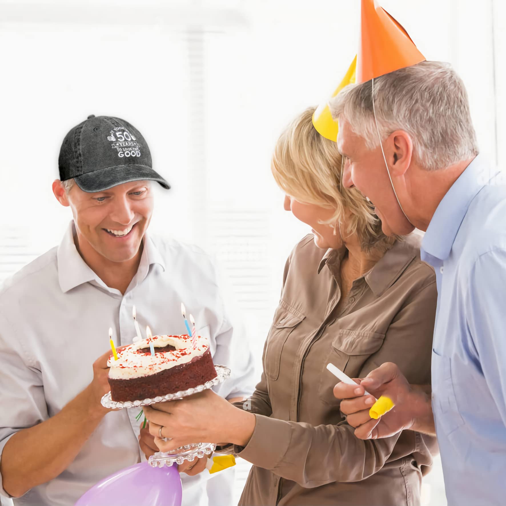 50th Birthday Gifts for Men Women-Vintage Washed Dad Hat-Adjustment Baseball Cap