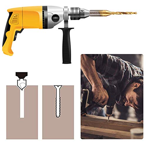 6pcs Tap Drill Bits Set, HSS M3-M10 Coated Combination 1/4" Hex Shank Screw Thread Metric Tap Drill