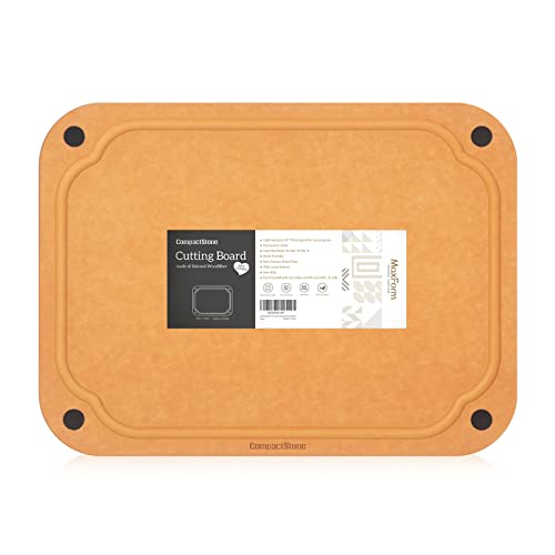 CompactStone all-around chopping board with antiskid feet and juice tank 12.8 * 17.3 * 0.24 L /orange double-sided cut board pro over the sink cutting board