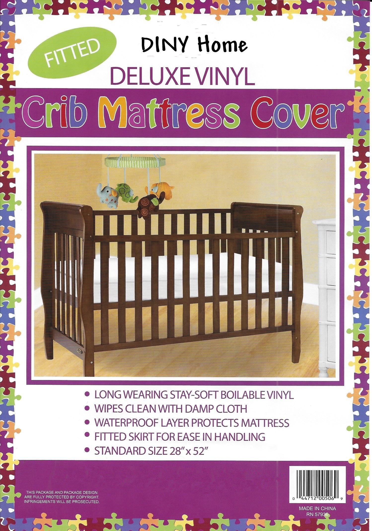 Deluxe Vinyl Fitted Crib Mattress Cover 28" x 52" Standard Size Waterproof