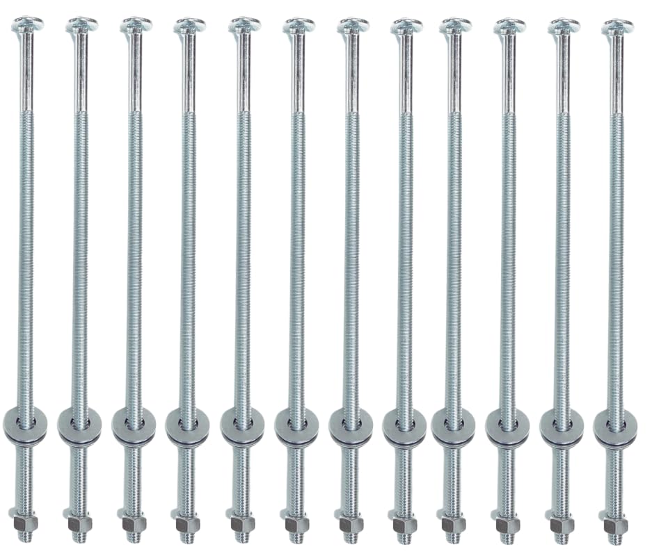 ONESTOCK 3/8-inch x 12-inch Threaded Carriage Bolts Fasteners with Nuts and Washers - 12-Pack