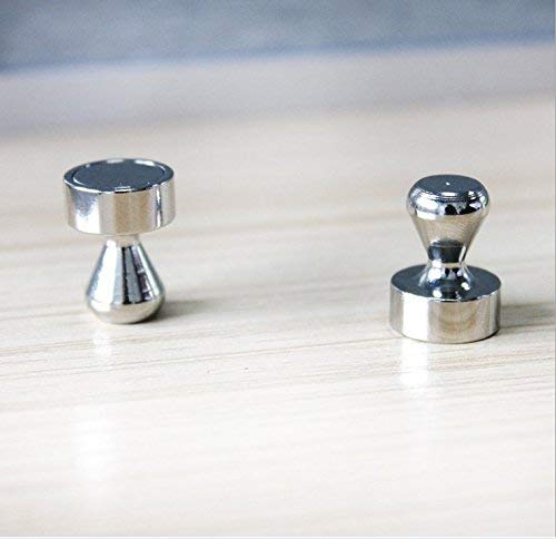 Brute Magnetics 12Pcs Brushed Nickel Magnetic Push Pins, Classroom Decor, Fridge Magnets, Locker Magnets, Magnetic Thumb Tacks for Kitchen, Office, School, Whiteboard, Neodymium Magnet
