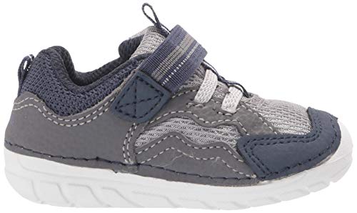 Stride Rite baby boys Soft Motion Kylo Sneaker, Navy/Gray, 6 Wide Toddler US