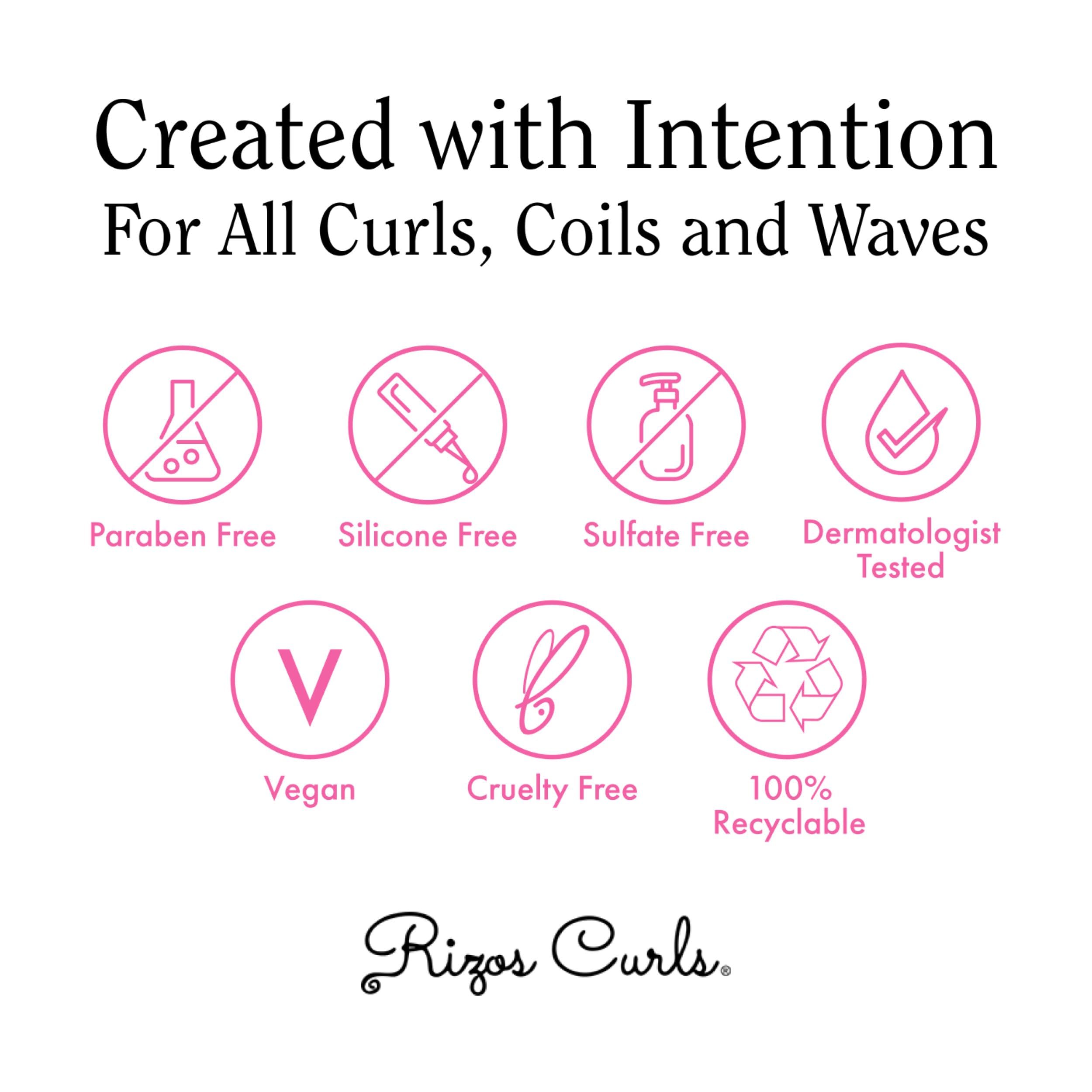 Rizos Curls Trio Bundle, Hydrating Shampoo & Deep Conditioner & Curl Cream Bundle, Gently Cleanse and Hydrate Curly Hair, Style & Define Curls for Frizz Free Volume, For All Curl Patterns 2a - 4c