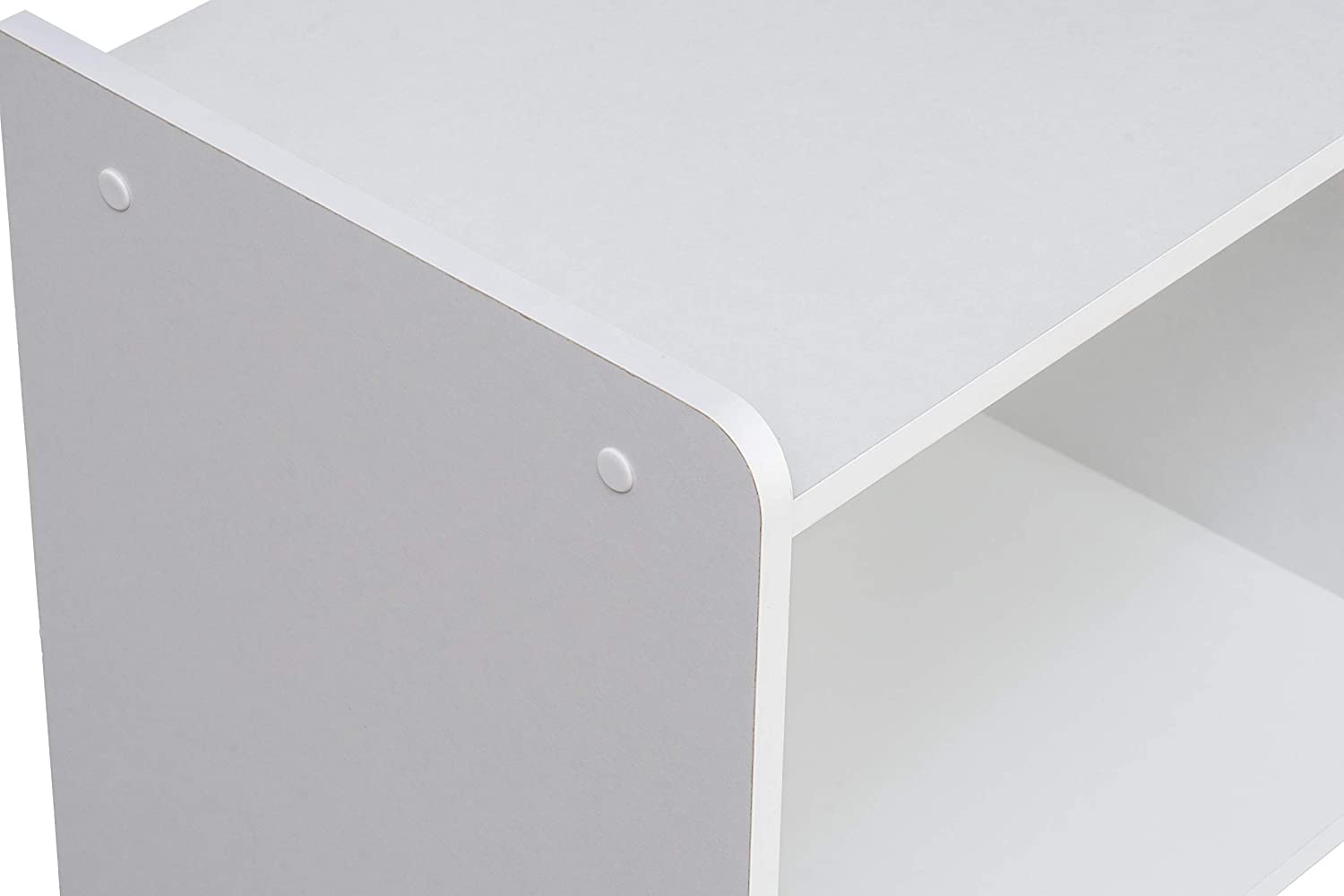IRIS USA 2-Tier Shelf Organizer with Easy Access Angled Cubby, Frost White