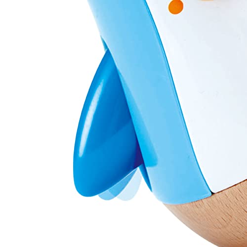Hape Penguin Musical Wobbler | Colorful Wobbling Melody Penguin, Roly Poly Toy for Kids 6 Months+, Multicolor, 5'' x 2'' (E0331) , Blue