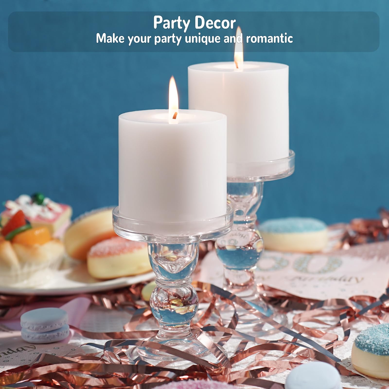 TRIRITE White Pillar Candles Set of 6,Unscented Pillar Candles Bulk-3x3 inch,210 Hours Long Burning Smokeless Pillar Candles, Perfect for Wedding,Parties, Spas, Home Gatherings and Dinner