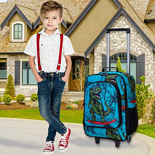 gxtvo Kids Luggage with Wheels for Boys, Dinosaur Rolling carry on Suitcase for Toddler Children