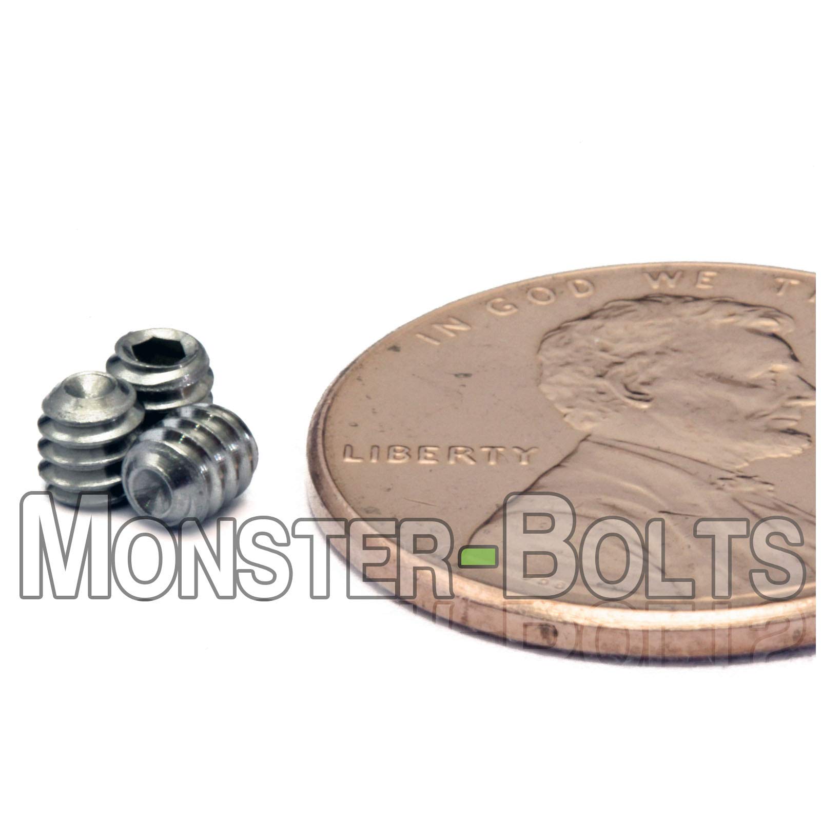 MonsterBolts - #4-40 x 1/8" Cup Point Set Screws, ASME B18.3, Stainless Steel, 10 Pack