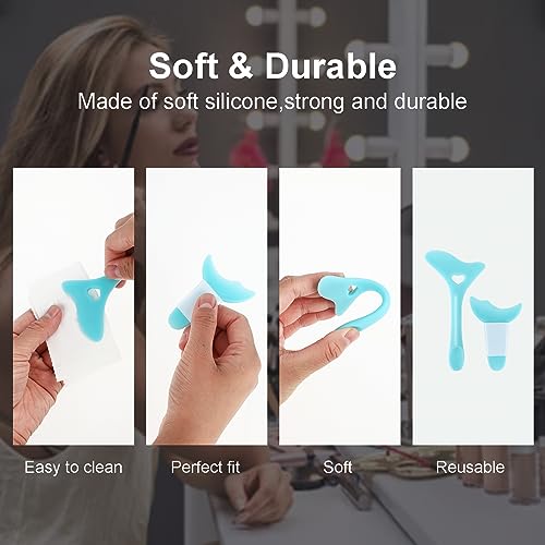 4Pcs Silicone Eyeliner Tool Reusable Winged Eyeliner Stencil Mascara Shield Applicator Guard Pads Eyeshadow Stencil Eye Makeup Aid Tool for Beginners Eyeliner Eyelash Lipstick Applicator Guide Tool