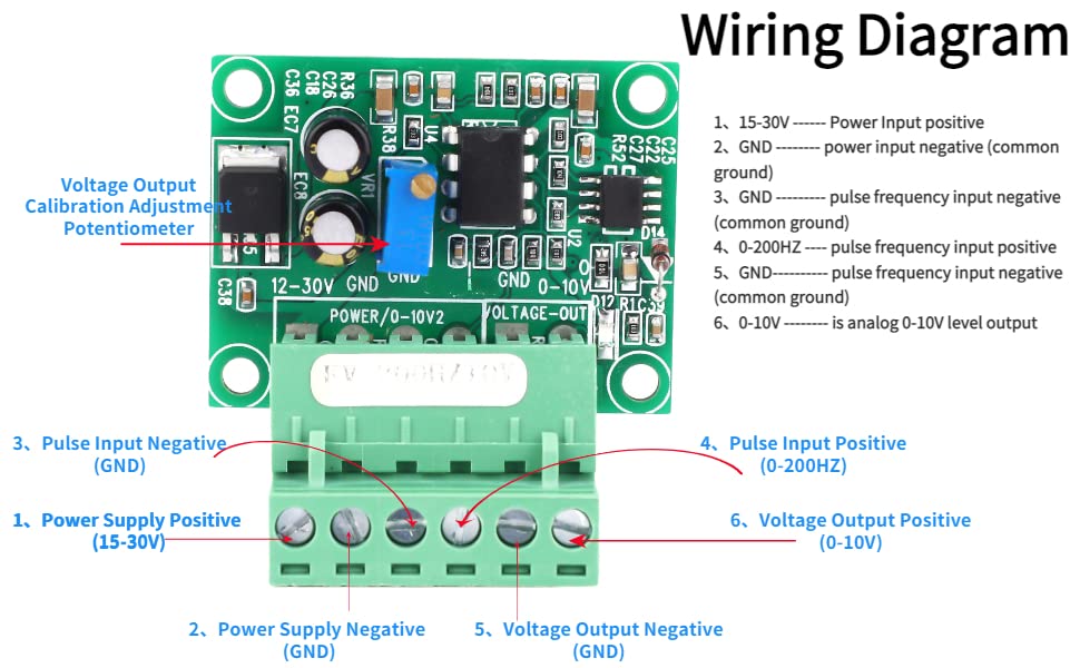 Frequency to Voltage Converter Module 0~200hz to 0~10V Conversion Module Digital to Analog Converter